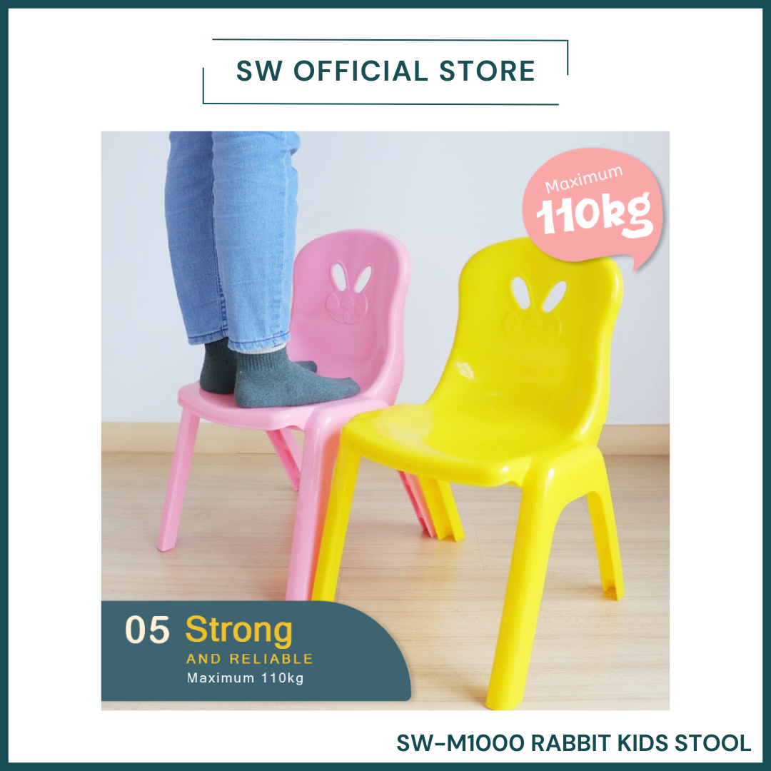 SWI Rabbit Kid Plastic Chair Stool/ Baby chair/ Kanak Kerusi/ Cute ...