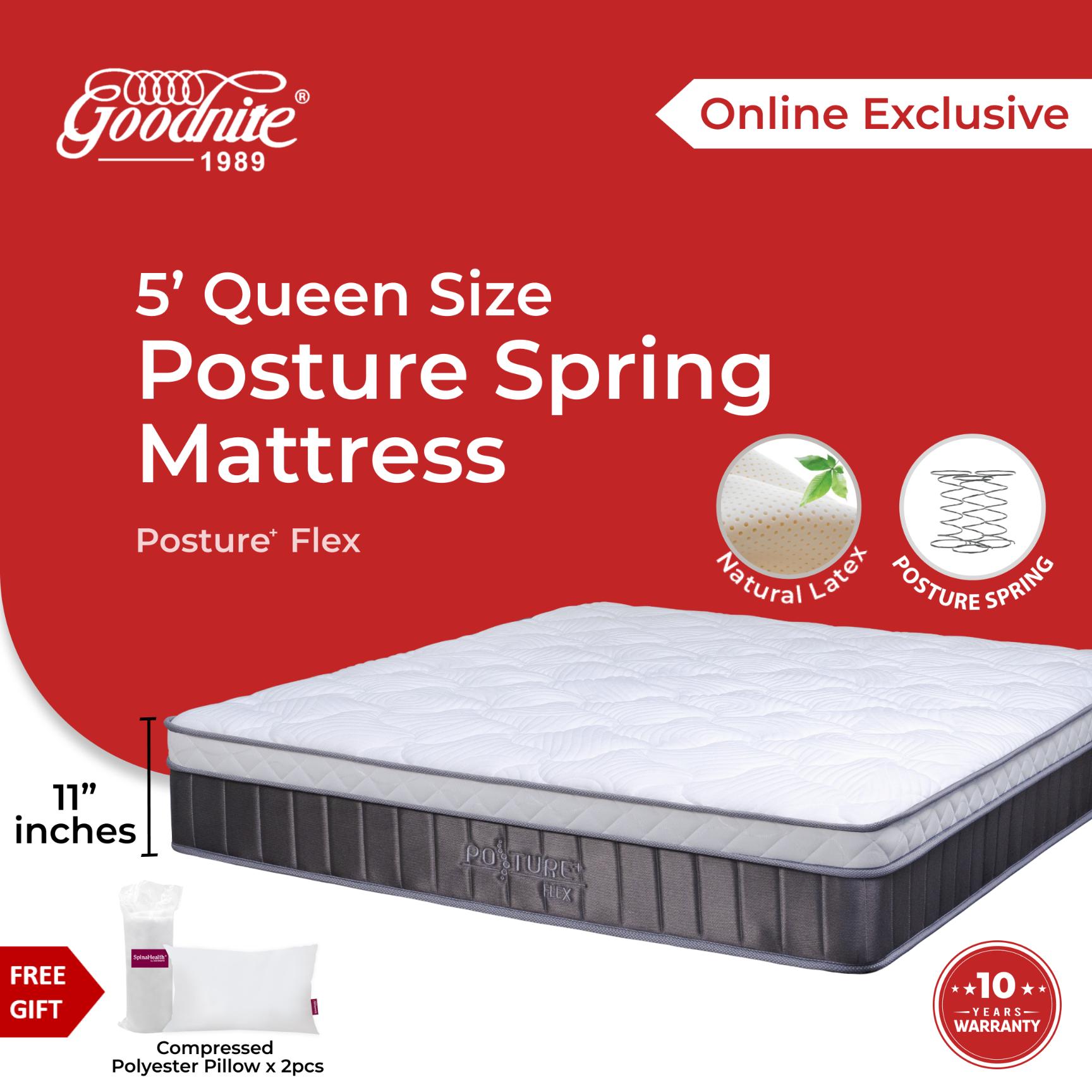 Goodnite Posture Flex Natural Latex (11") + Spring Mattress - Single ...