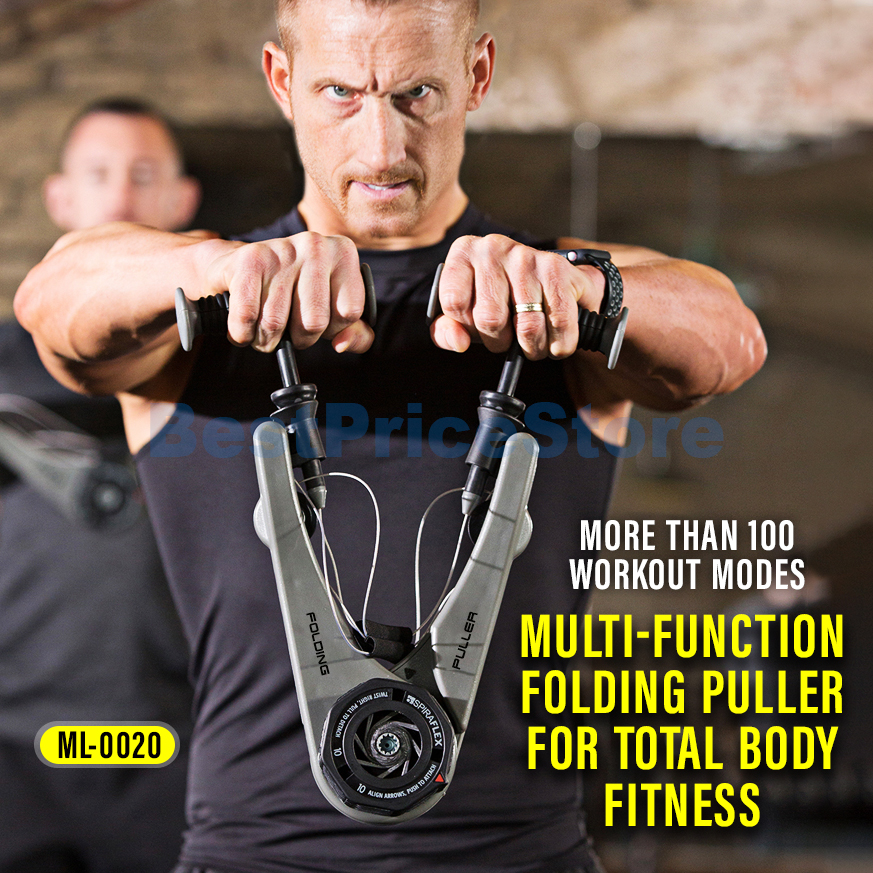 BPS Arm Puller Exercise 4.5-18kg Resistance Hand Grip Foldable Forearm ...