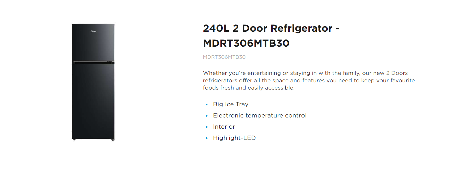 Midea Refrigerator 2 Door 240L-330L Gross Fridge Peti Sejuk Peti Ais 2 ...