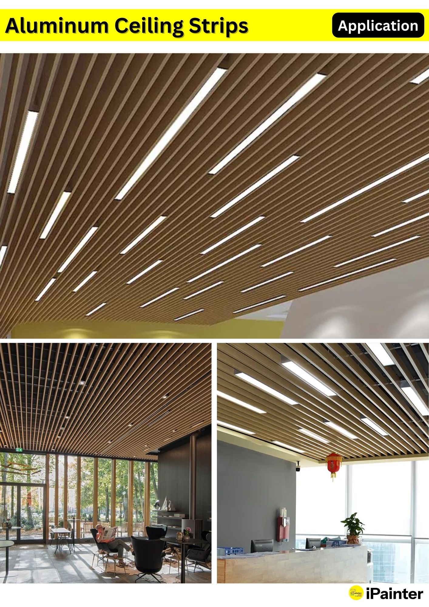 ALUMINUM CEILING STRIP FLUTED PANEL BAFFLE CEILING EASY INSTALL ...