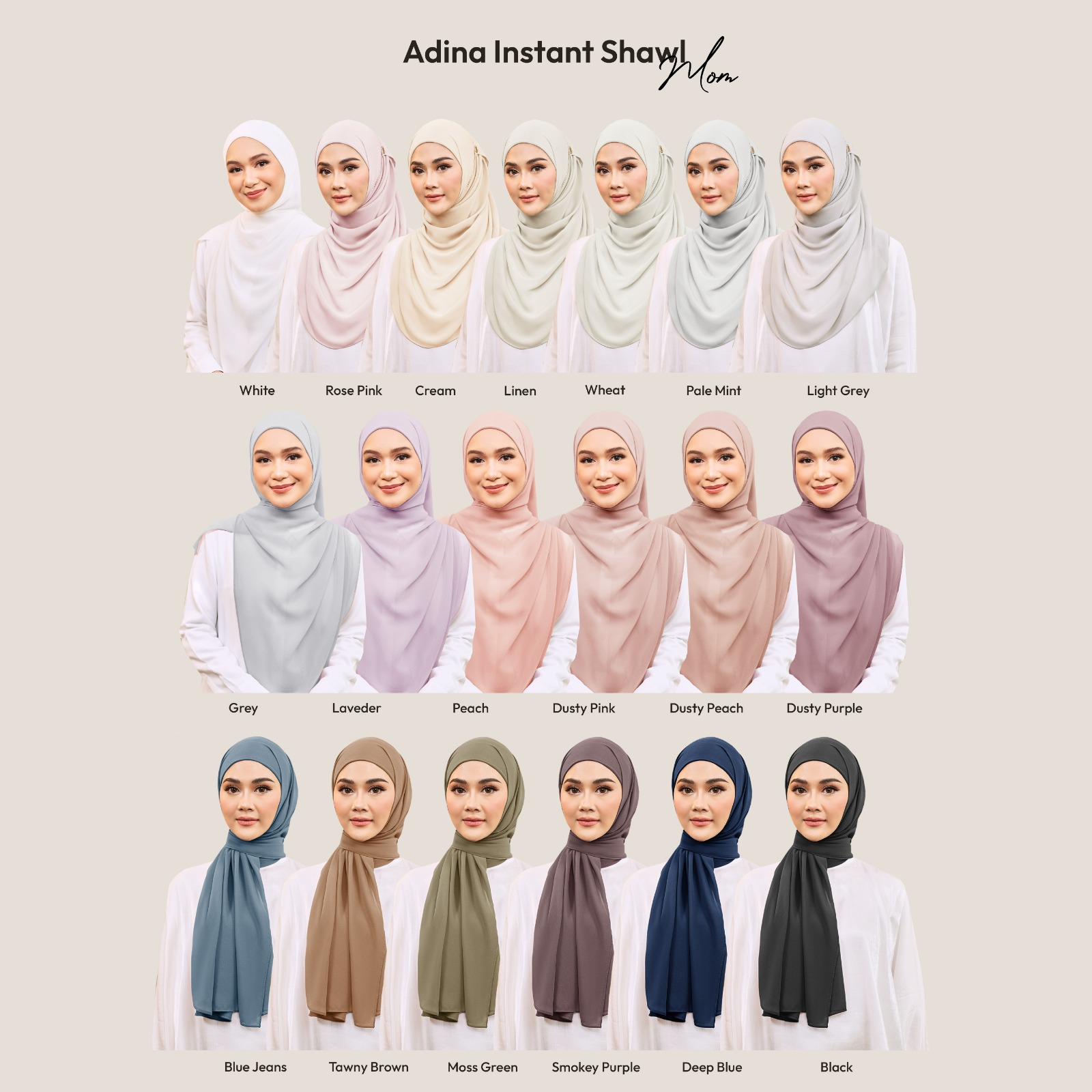 Radiusite Adina - PINLESS INSTANT SHAWL INNER ATTACHED AWNING SENANG ...