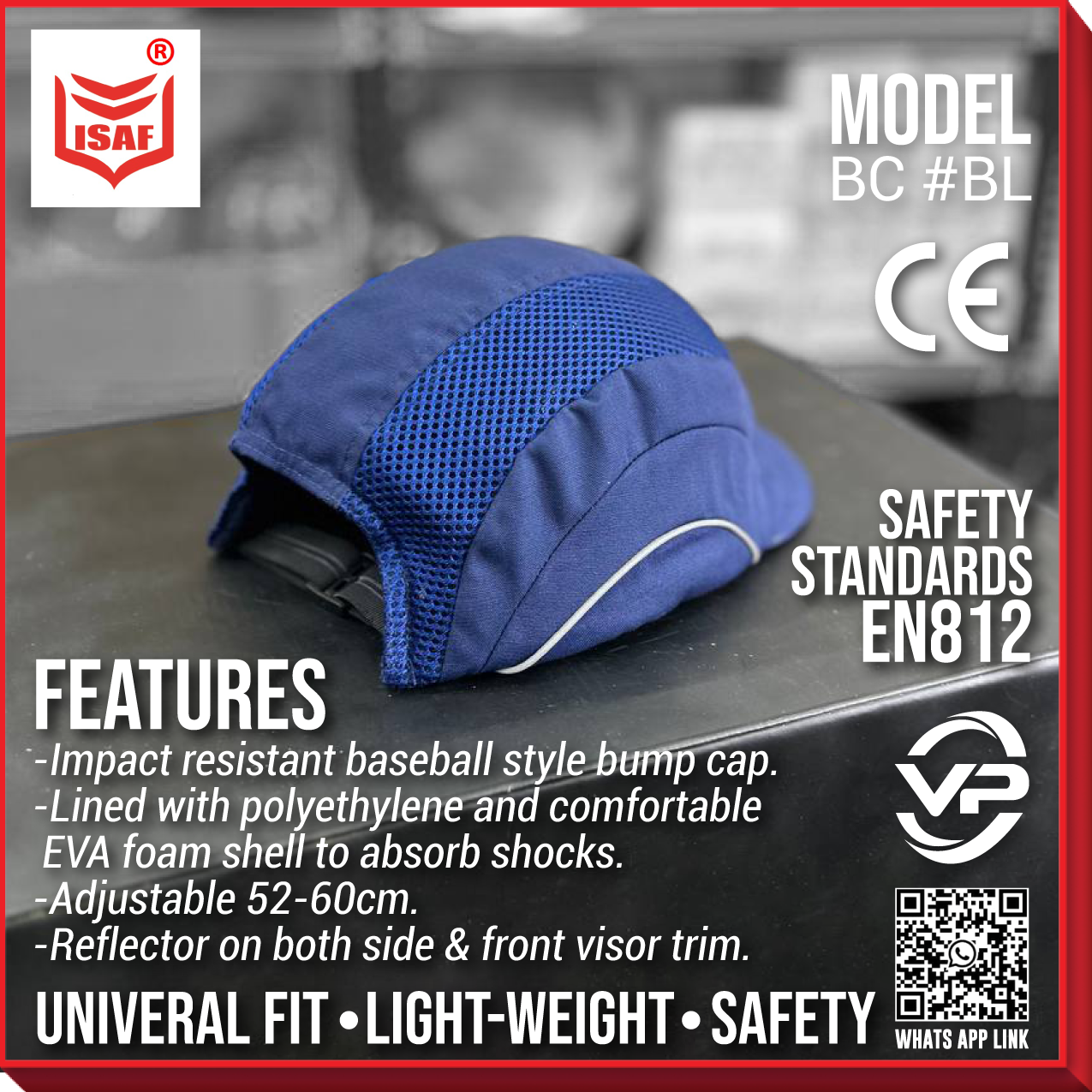 ISAF UNIVERSAL FIT BUMP CAP REFLECTOR HI-VIZ PROTECTIVE CAP CE ...