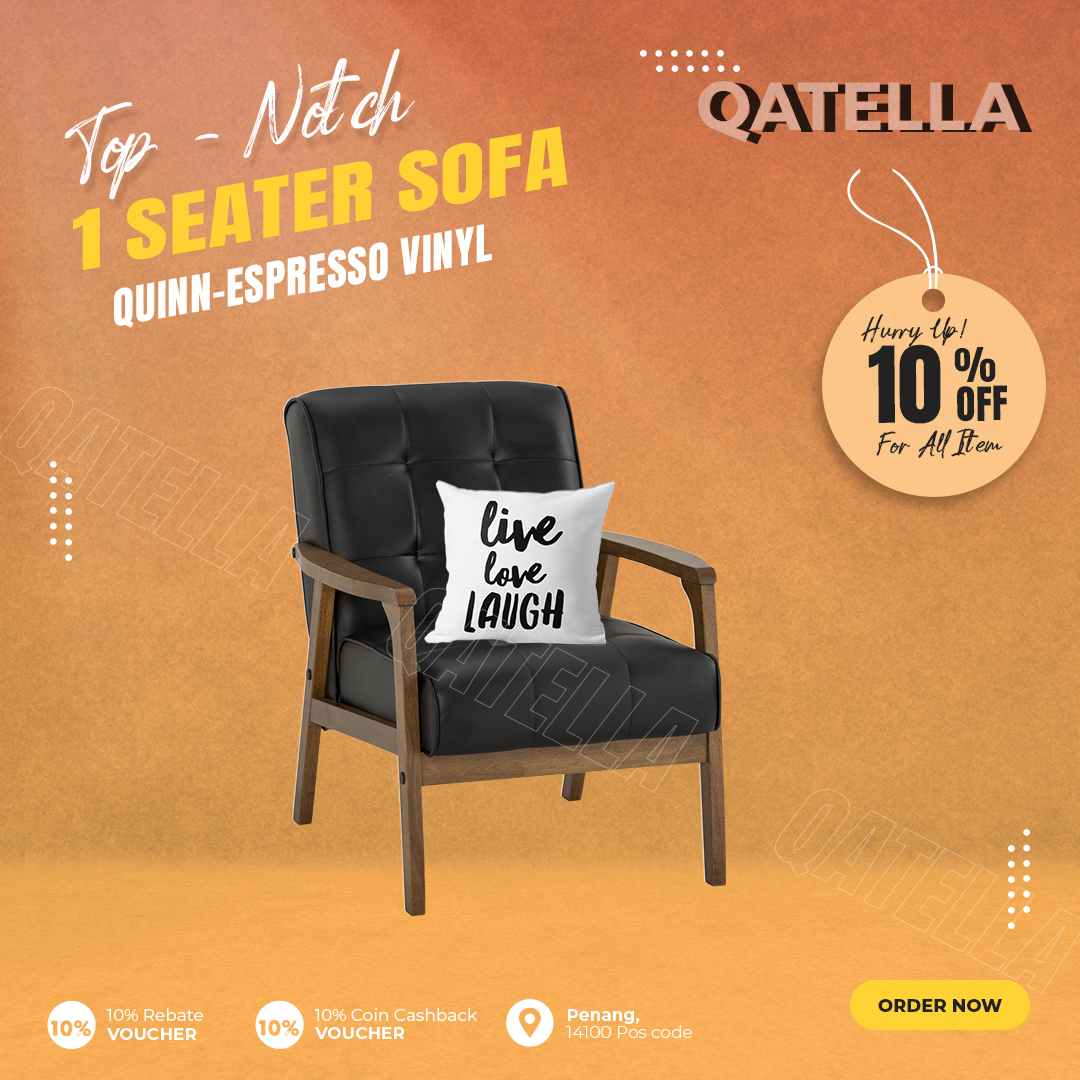 Qatella (Europe Export Quality) Quinn and Quentin 1 seater sofa/Seater Sofa Set/1+2+3 SofaSet/PU ...
