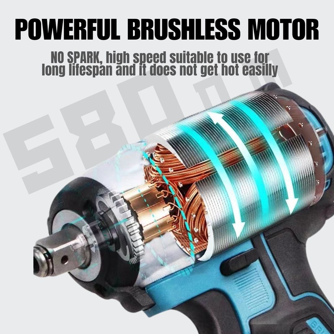 SONCO 580Nm Heavy Duty 21V Cordless Impact Wrench Electric 1/2 Inch ...
