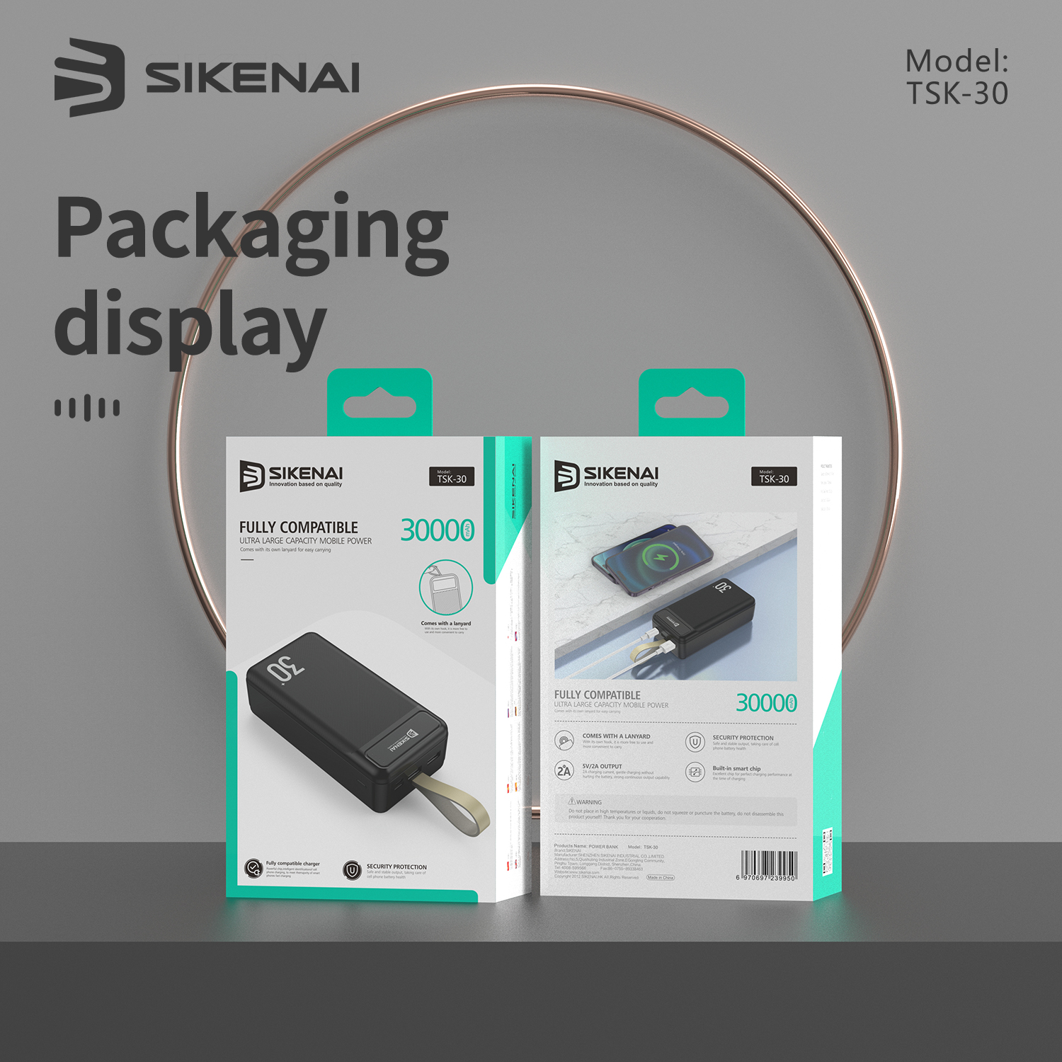 SIKENAI TSK-30 Ultra Large Capacity 30000mAh Built-in Smart Chip SV/2A ...