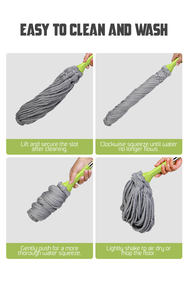 Auto Wringing Large 55cm Hands Free Mop 360 Degree Squeeze Mop For Wall ...