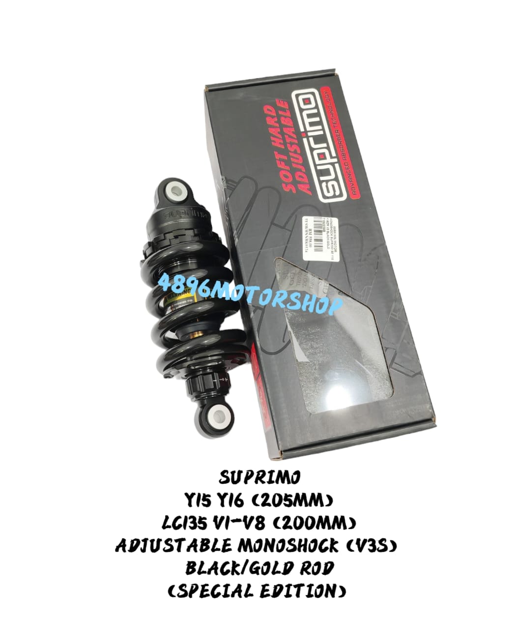 SUPRIMO V3S VERSION 3 ADJUSTABLE MONOSHOCK YAMAHA Y15ZR Y16ZR LC135 Y15 Y16 LC 135 V1-V8 RS150 ...