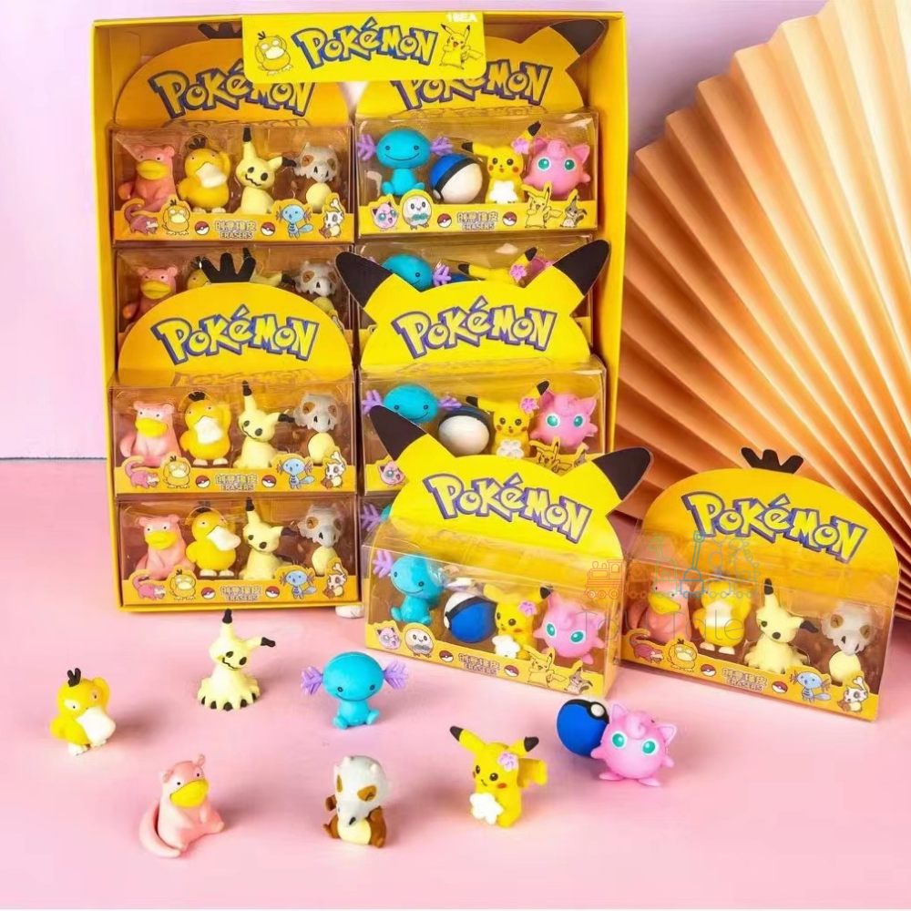 ToyTales 🍭 POKEMON ERASER SET [4pcs 3D Rubber ] 🍭 Kids Pemadam Cute ...