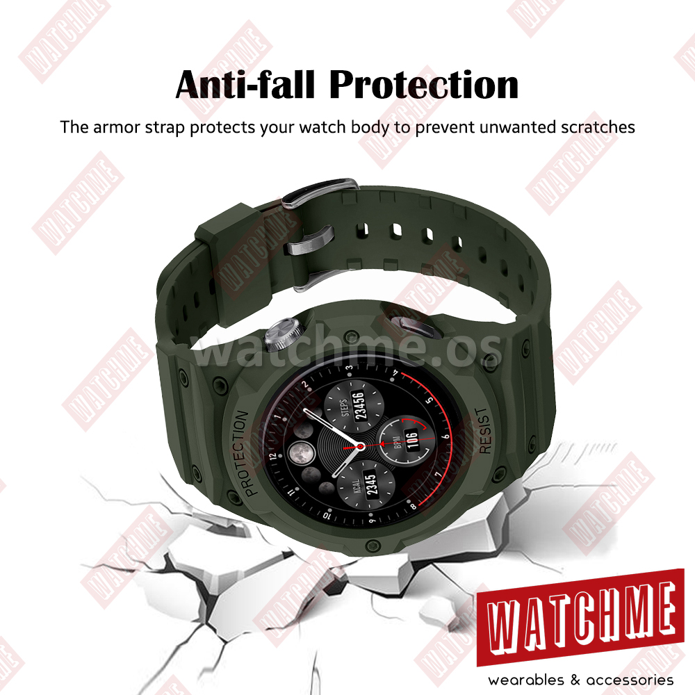 DIZO Watch R2 Armor Strap, Casio Style, 2in1 Full Protect Body Cover ...