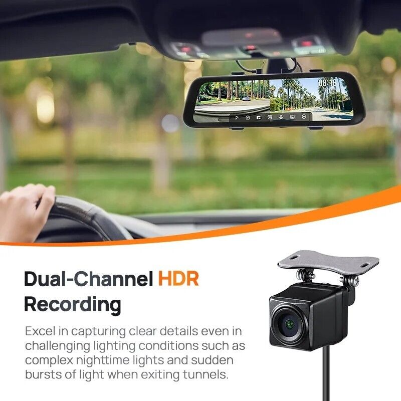 70mai S500 Rearview Dashcam & Rear Cam RC13 Set with Front & Rear Dual ...
