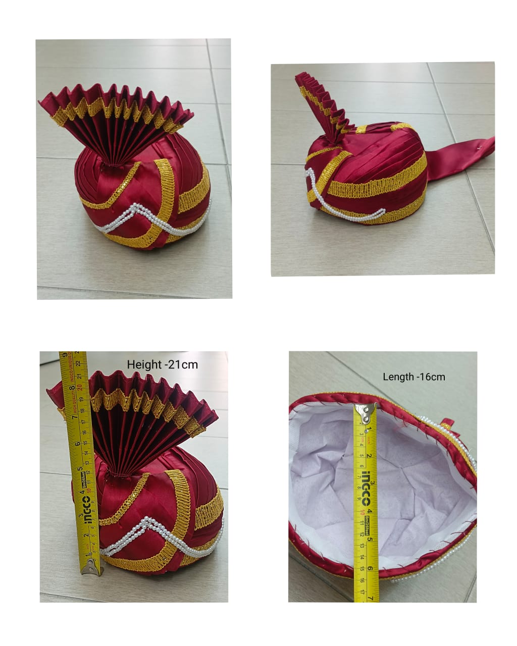 Thalapa / Embellished Art Silk Turban (Big Size Wedding/Deity) | Shopee ...