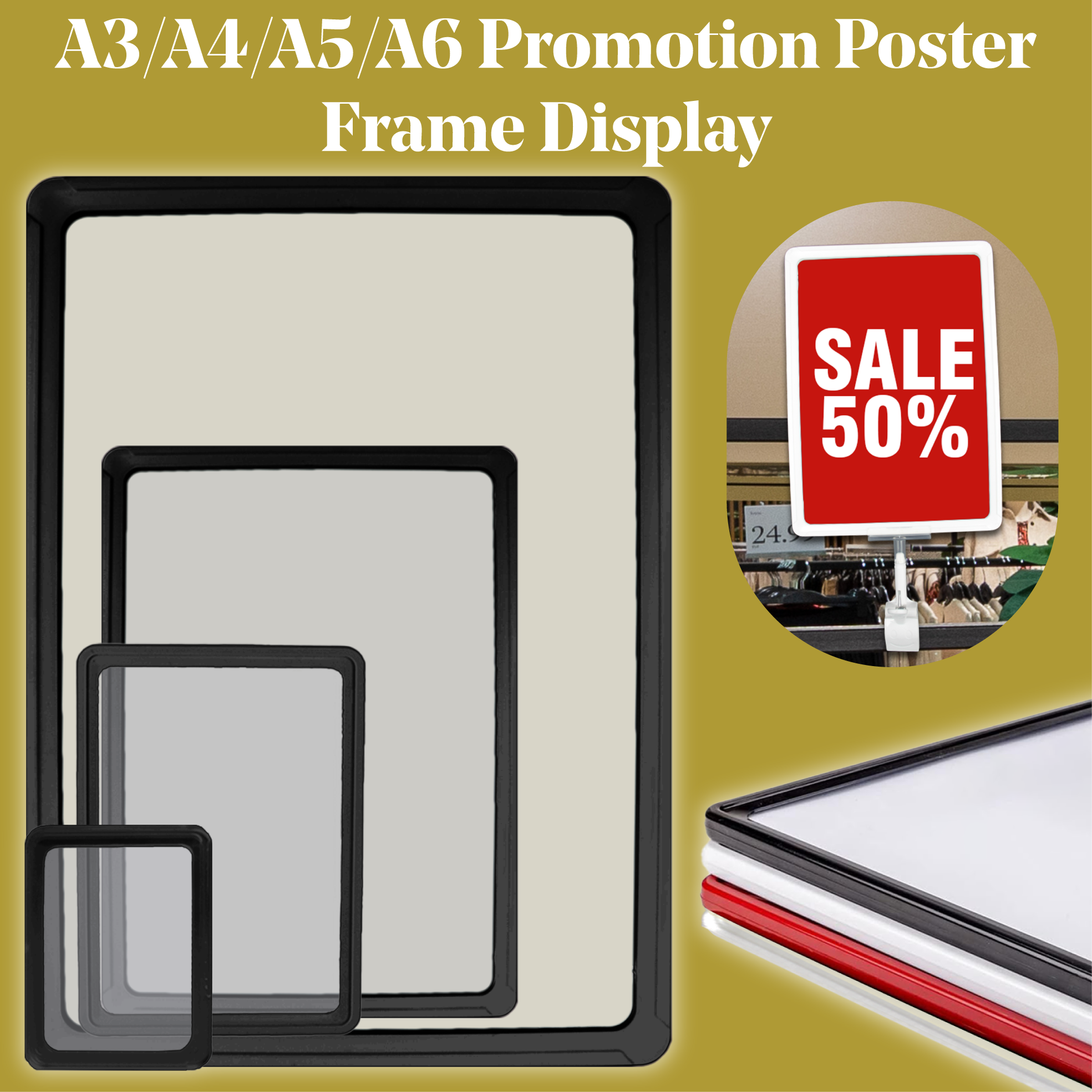 JME Ready Stock Promotion Poster Display Frame POP Frame A3 A4 A5 A6 ...