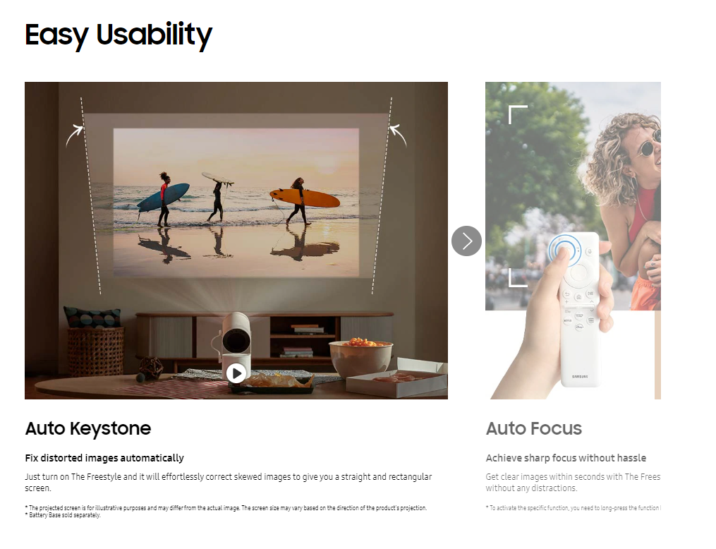 Samsung SP-LSP3BLAXXS Freestyle DLP Full HD LED Android Smart Wireless ...