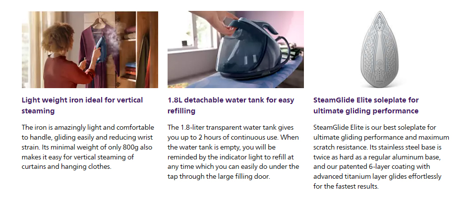 Philips PerfectCare 7000 Series Steam Generator Iron 2100W PSG7030 ...