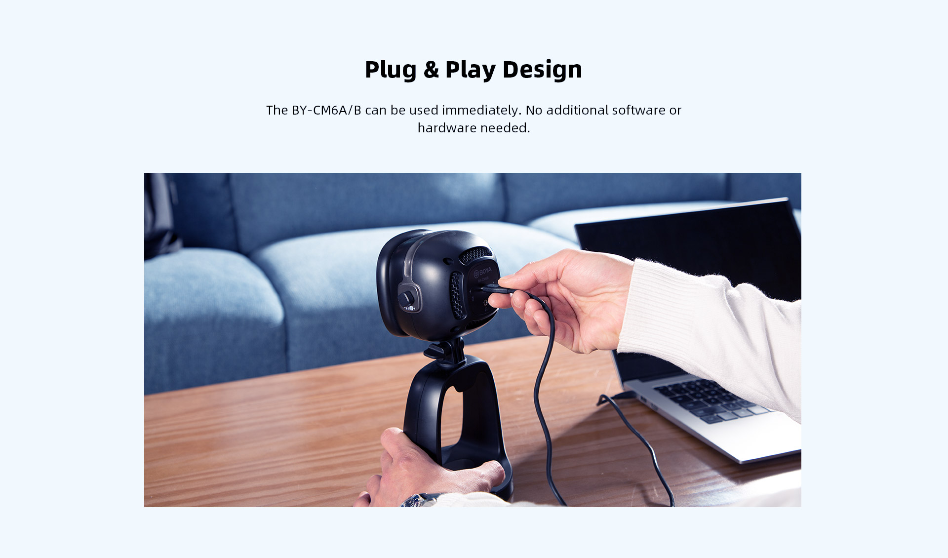 BOYA All in One Webcam BY-CM6A/CM6B with 1080P/4K Resolution, LED Ring ...