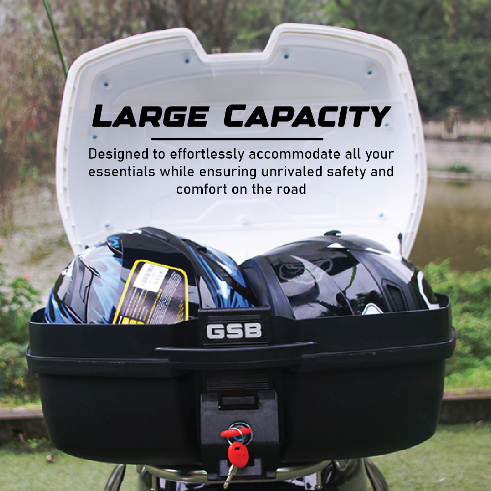 Motor GSB Box 47L Motorcycle Givi Top helmet Box Trunk Motorsikal Kotak ...