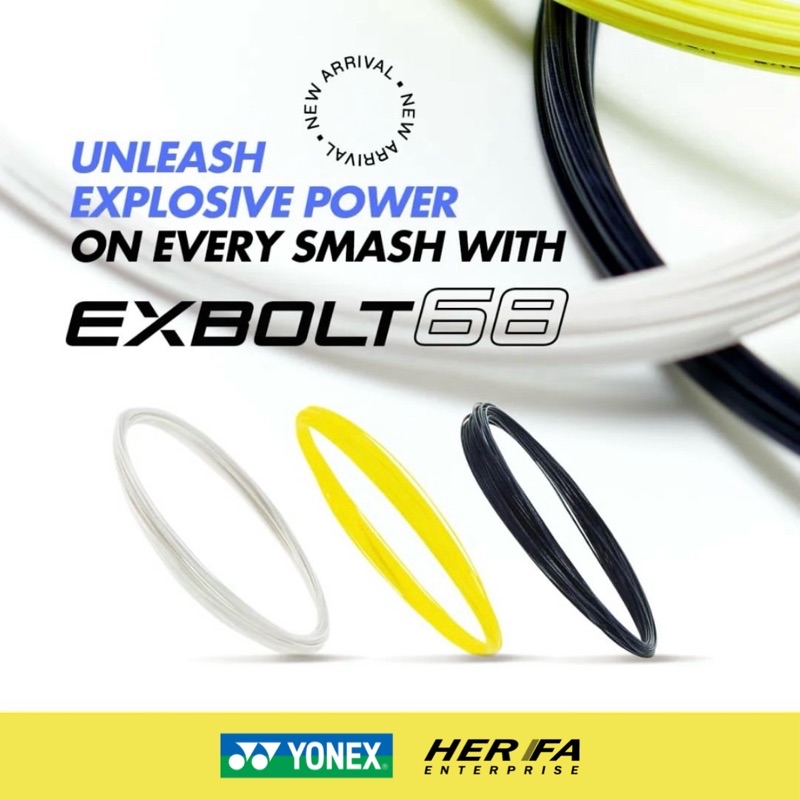 YONEX Exbolt 68 Badminton String Durable 100%ORIGINAL Made in Japan ...