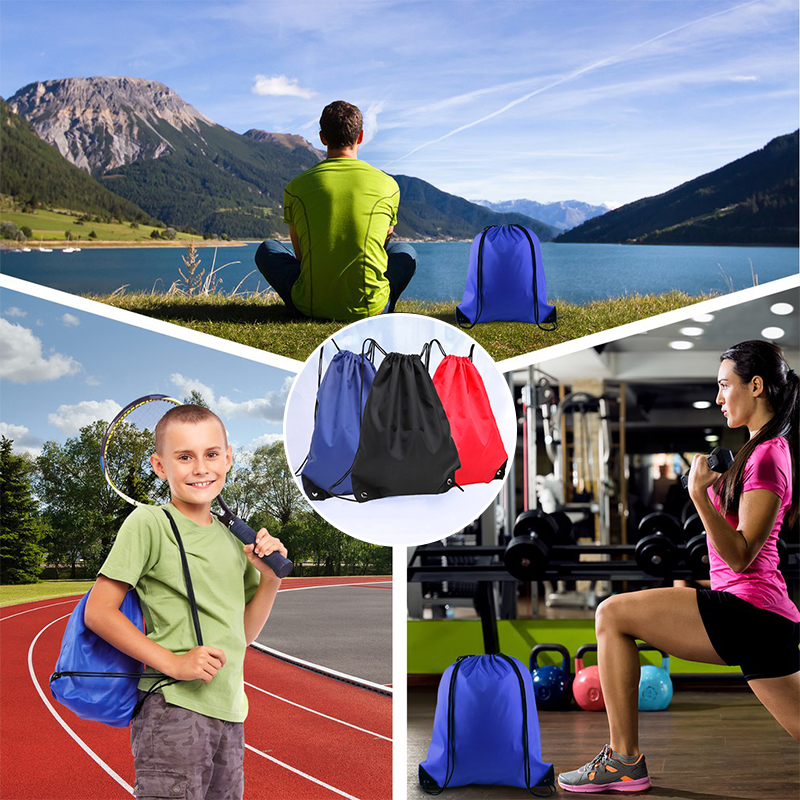 Polyester Drawstring Bag Outdoor Storage Backpack Nylon Travel Backpack ...