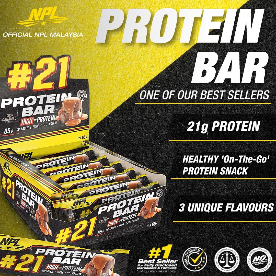 NPL #21 Protein Bar (65g) - Nutritional Healthy Snack, Diet Whey ...