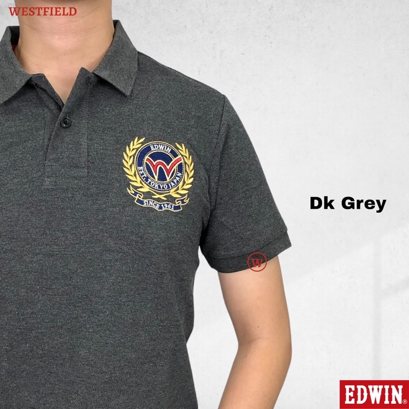 🔥New Arrivals🔥 EDWIN® Men’s Signature Logo Embroidery Polo Collar T-Shirt (7482 1906 ) | Shopee ...