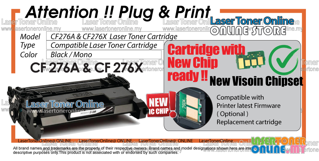 3x Compatible Laser Toner CF276A 76A For HP Laserjet M304a M404dn ...
