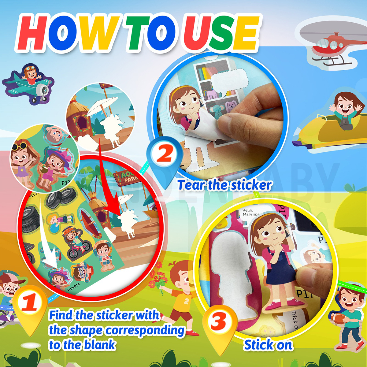 Wonderbaby 👼 Kids Cartoon Sticker Book | Early Learning Educational ...