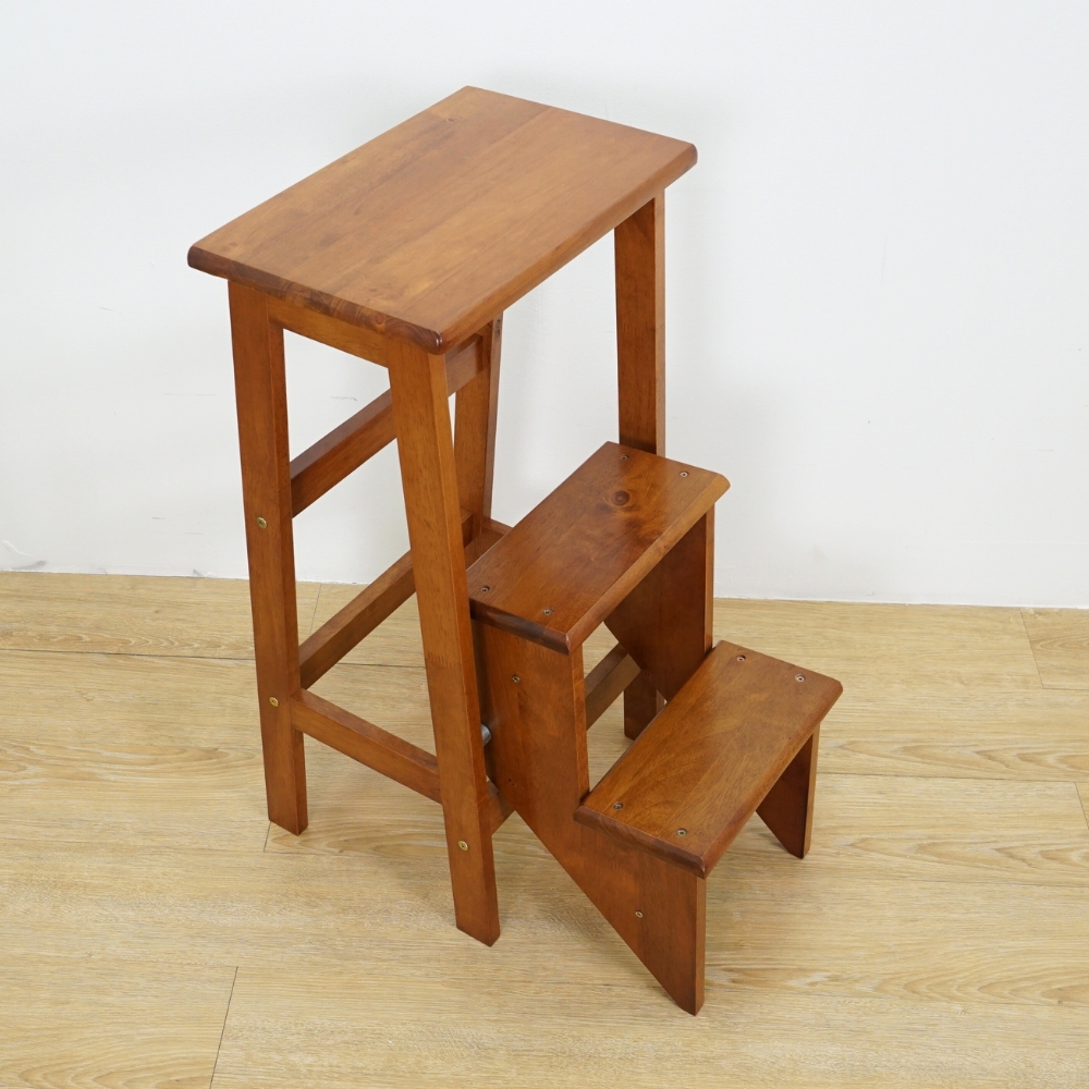 Furniture Direct N-STEP Solid Wood Step Stool Ladder Chair Step Chair-3 ...