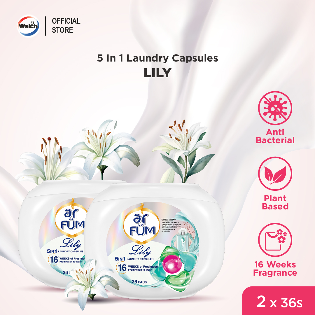 [TWIN PACK] ar FÜM 5 In 1 Laundry Capsules Lily (12g x 36 Pcs) | Shopee ...