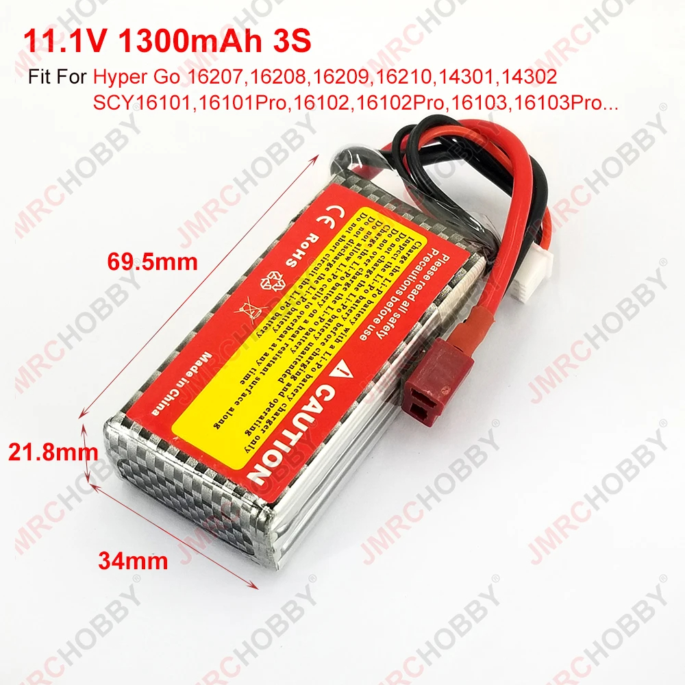 3S 11.1V Lipo Battery Fit For Tenspeed 9522 MJX Hyper Go 16208 16210 ...