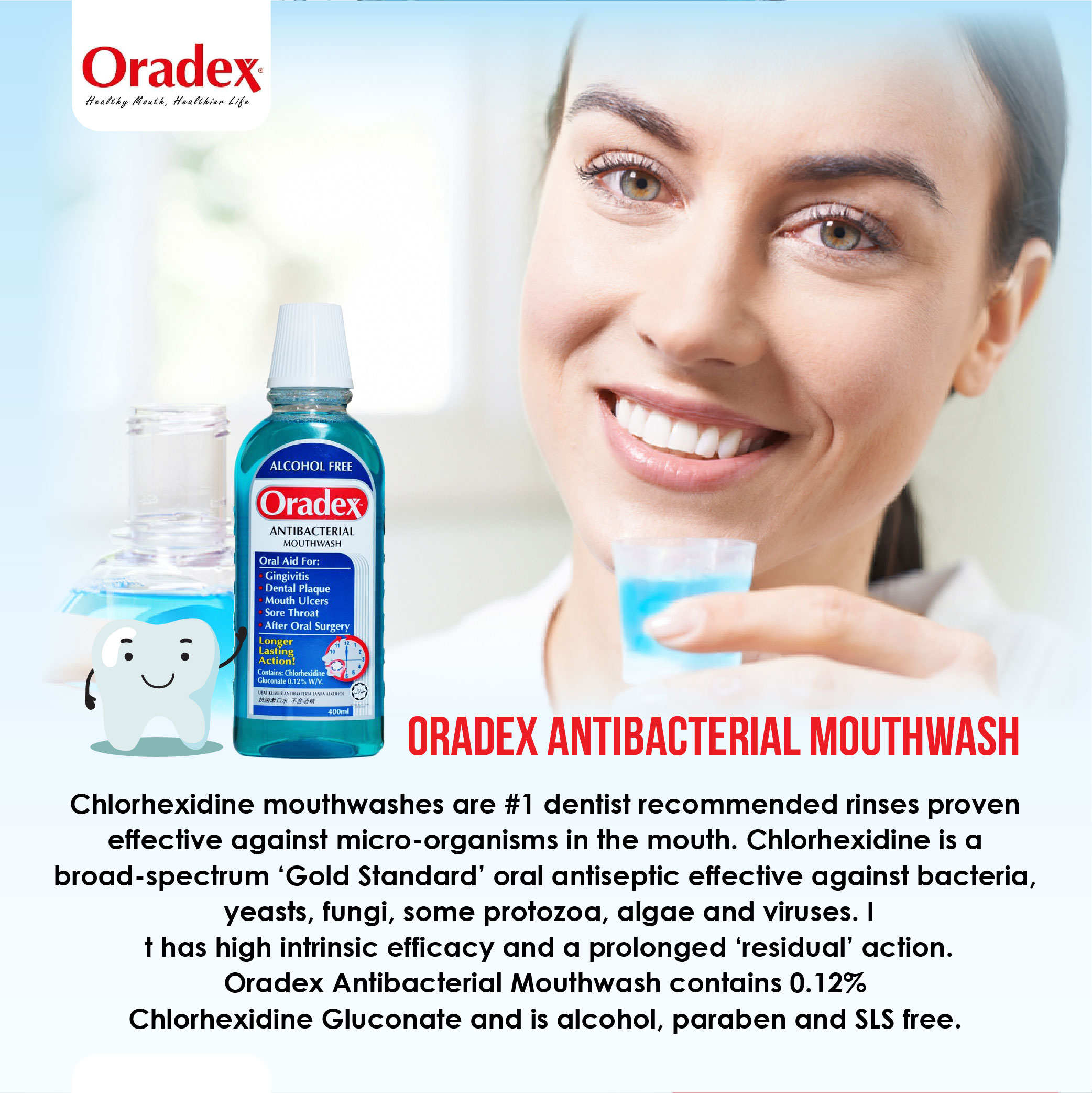 [Exp 11/26] Oradex Antibacterial Mouthwash 0.12% Chlorhexidine ...