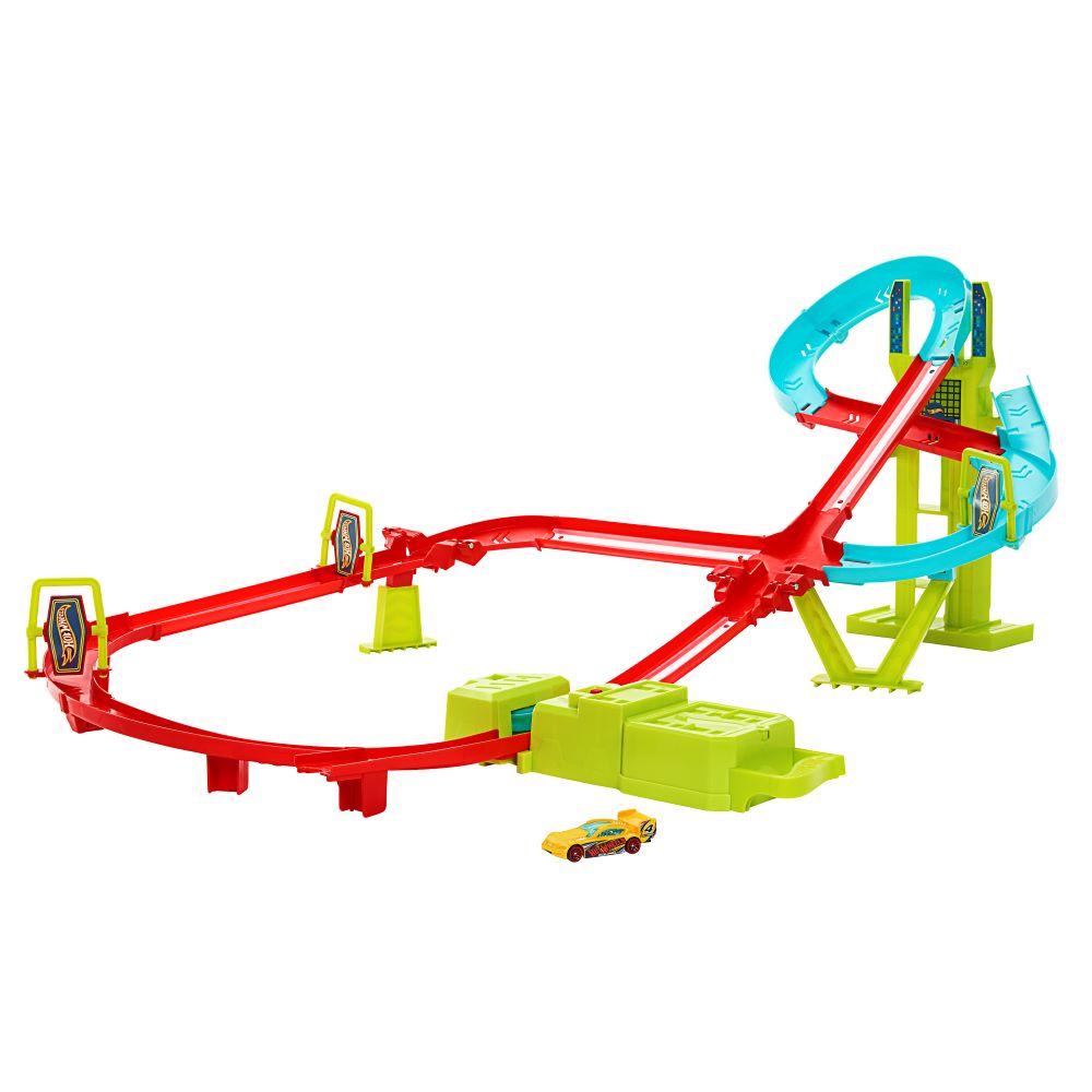 Hot Wheels Neon Speeders Skyscraper Speed Circuit Track Set (HPC07 ...
