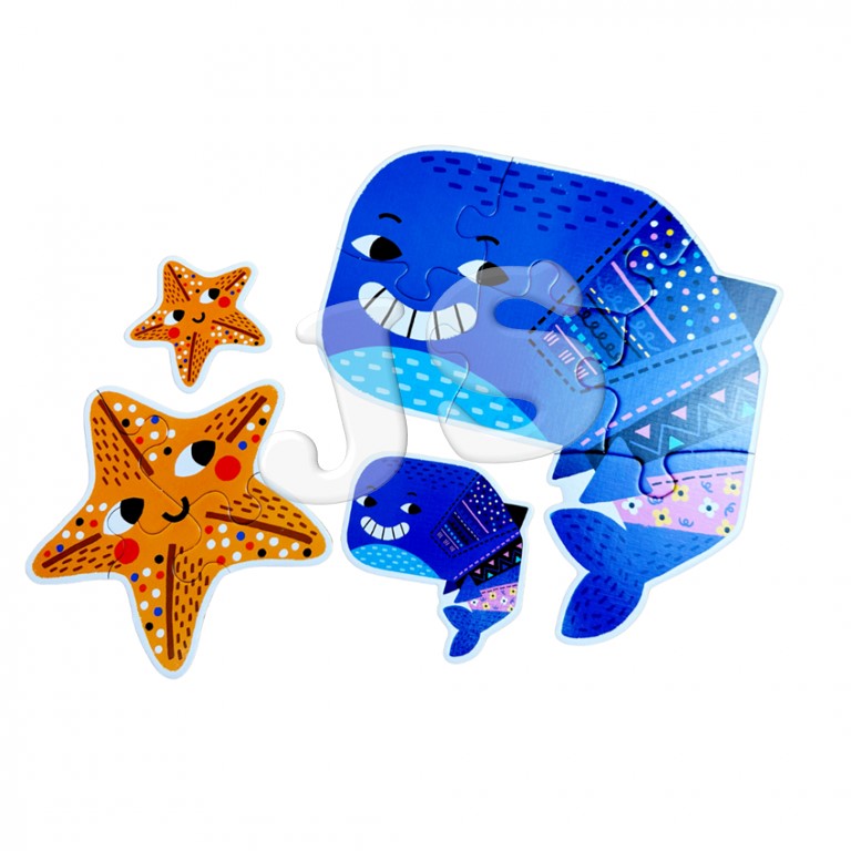 MY FIRST PUZZLE SET : SEA ANIMALS & NUMBERS | AGES : 2+ ( 6 Shaped ...