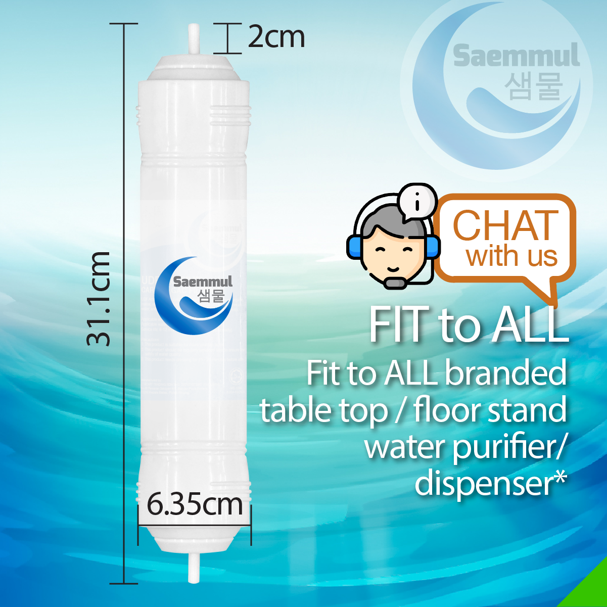 SAEMMUL 11” COWAY CORE CHP-671L HALAL (4PCS) ALKALINE WATER FILTER ...