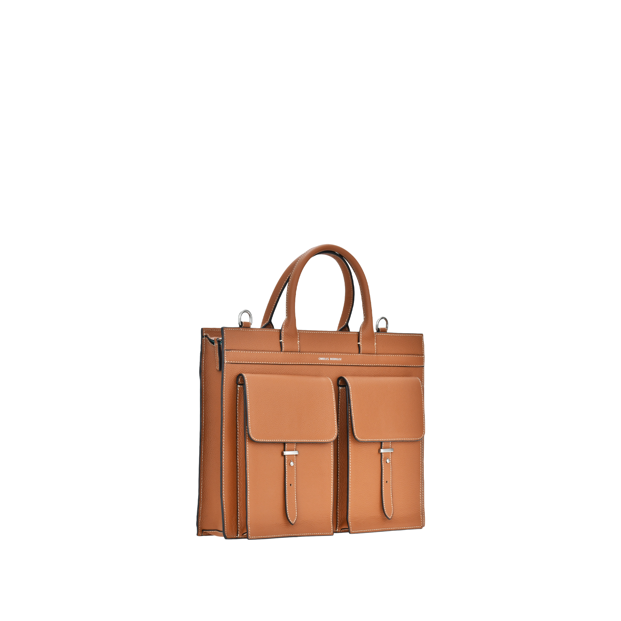 Charles Berkeley HEMSLEY Men's Leather Briefcase Laptop Bag Document ...