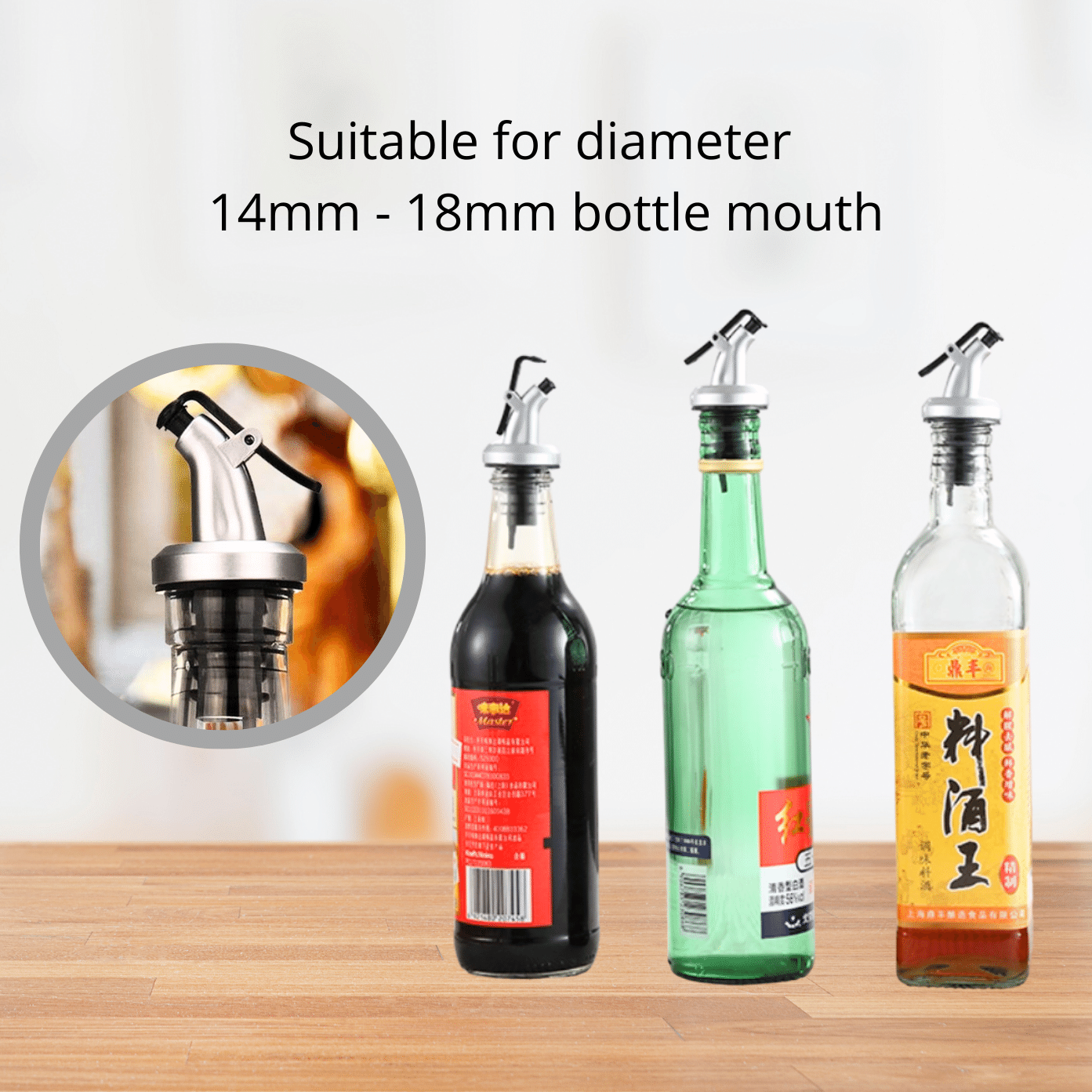 ABUDEN Leak Proof Oil Bottle Pourer Cap Oil Dispenser Cap Seasoning ...
