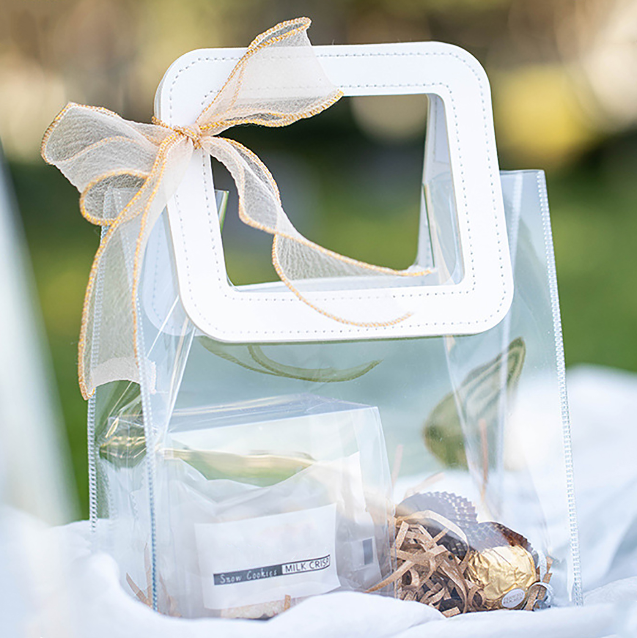 Transparent PVC Door Gift Bag Square Handle Wedding Beg Plastik Goodies ...