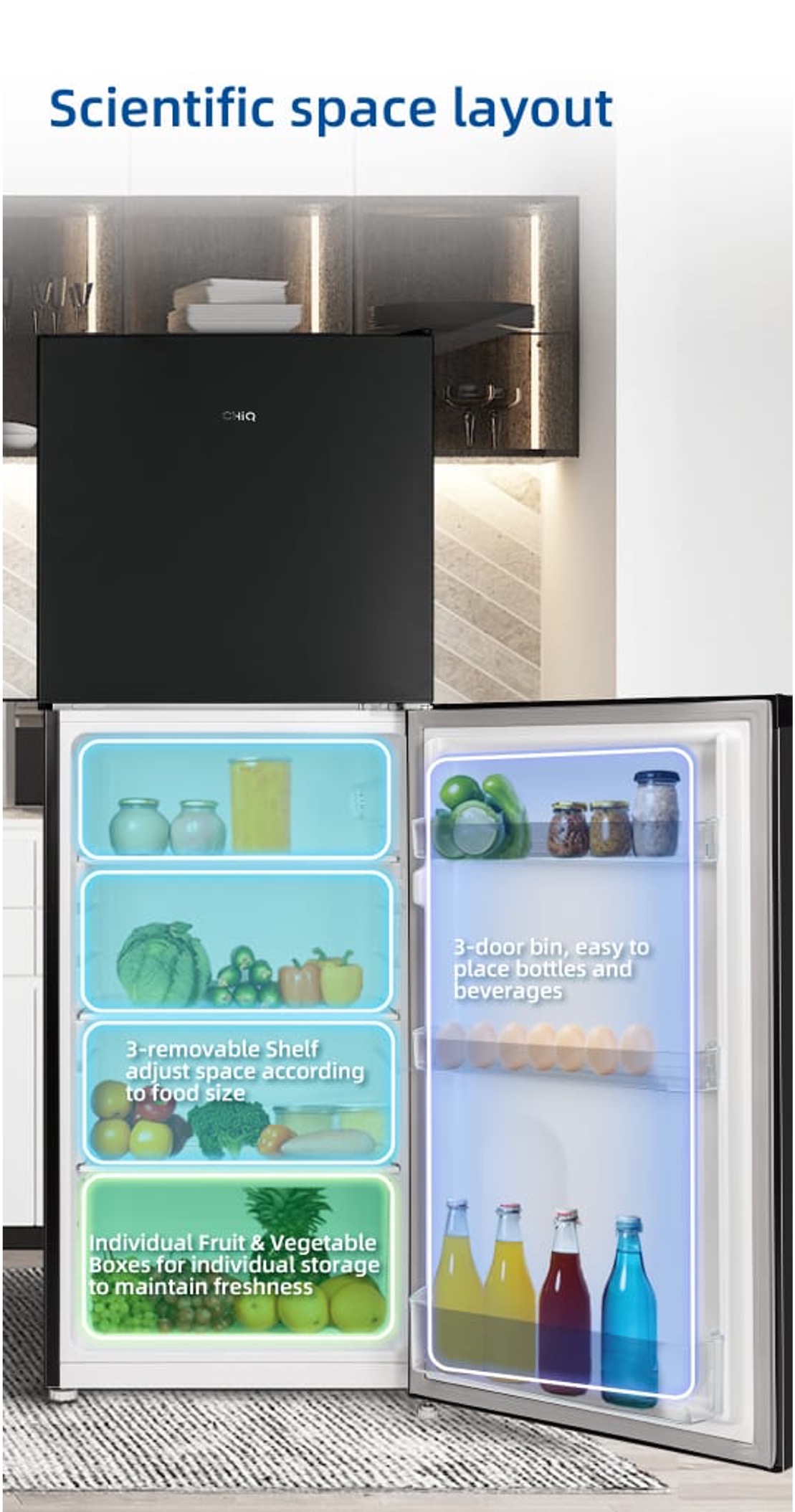 [FREE SHIPPING] CHiQ Fridge 2 Door Top Freezer Refrigerator (166L ...