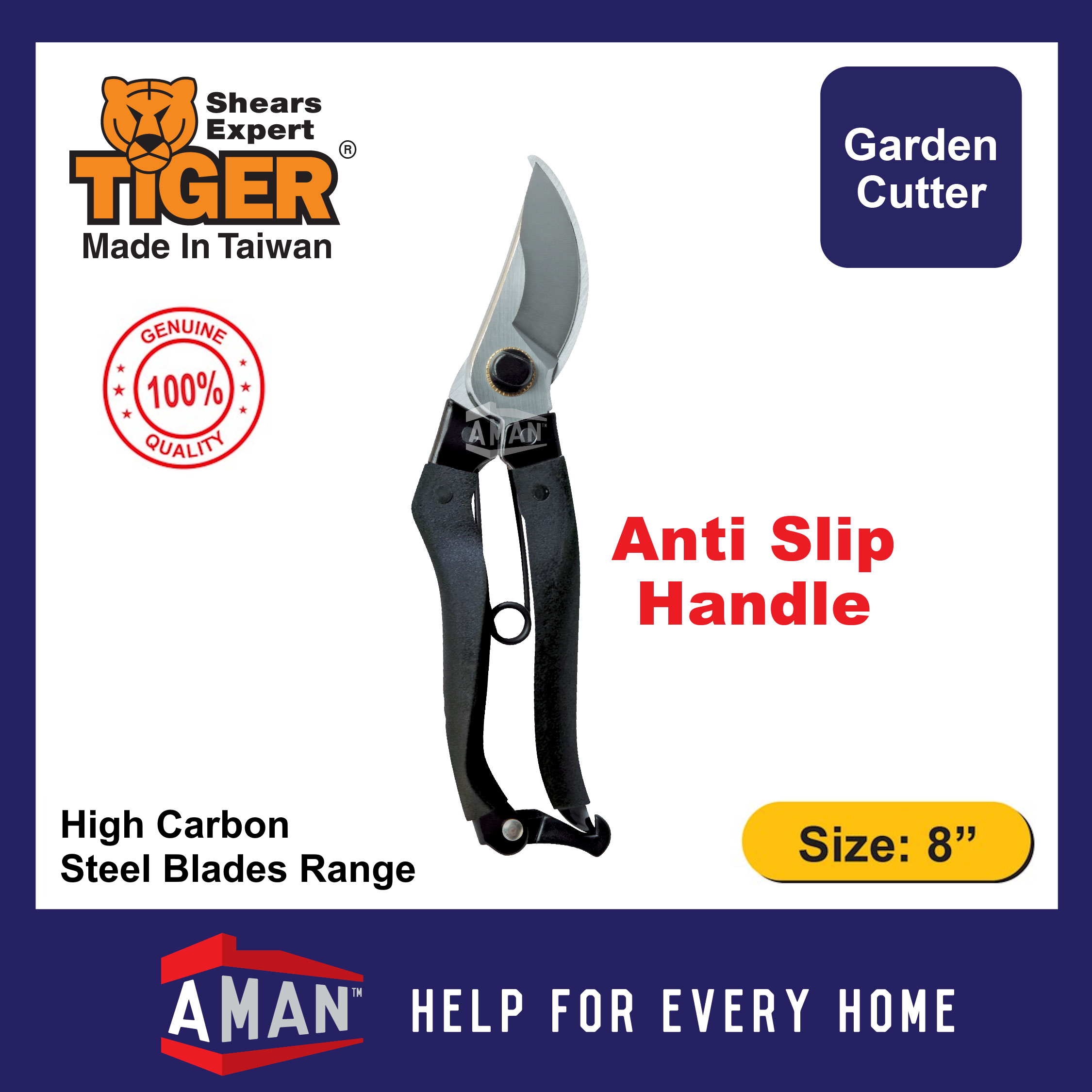 TIGER Garden Pruning Shear Flat Blade Cutter Gardening Tools Garden ...