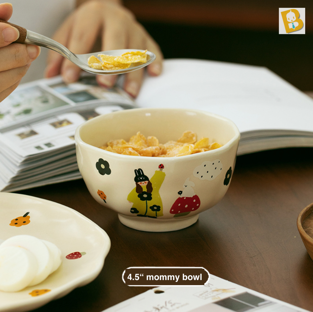 BabyBoss Ceramic Tableware Family Set Plate Bowl Cute Pinggan Mangkuk ...