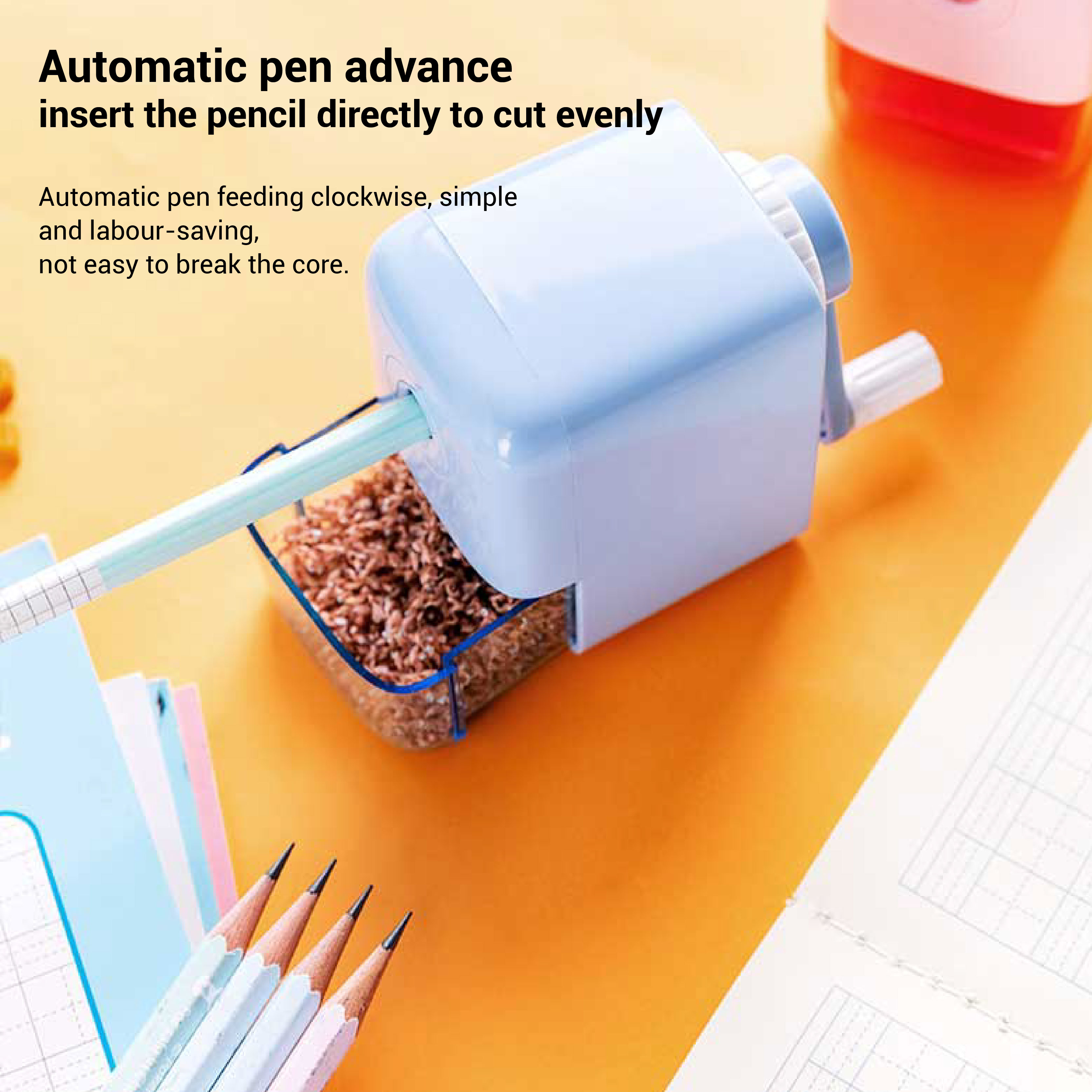 Deli Auto Feeding Pencil Sharpener For Student [8mm] School Rotary ...