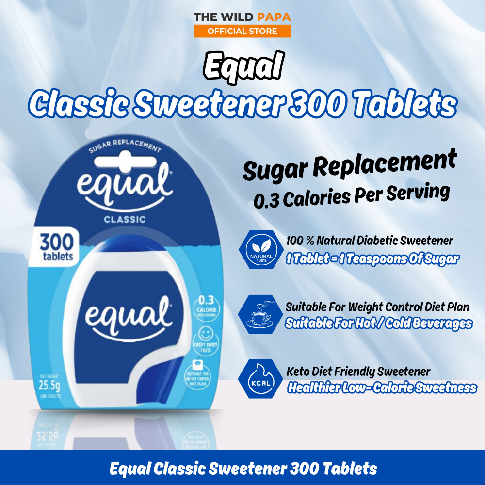 EQUAL Classic Natural Sweetener 100/300/500 Tablets Replacement Sugar ...