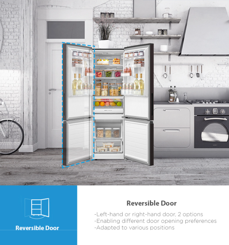 Midea 400L 2 Doors Inverter Quattro Bottom Freezer Fridge Refrigerator ...