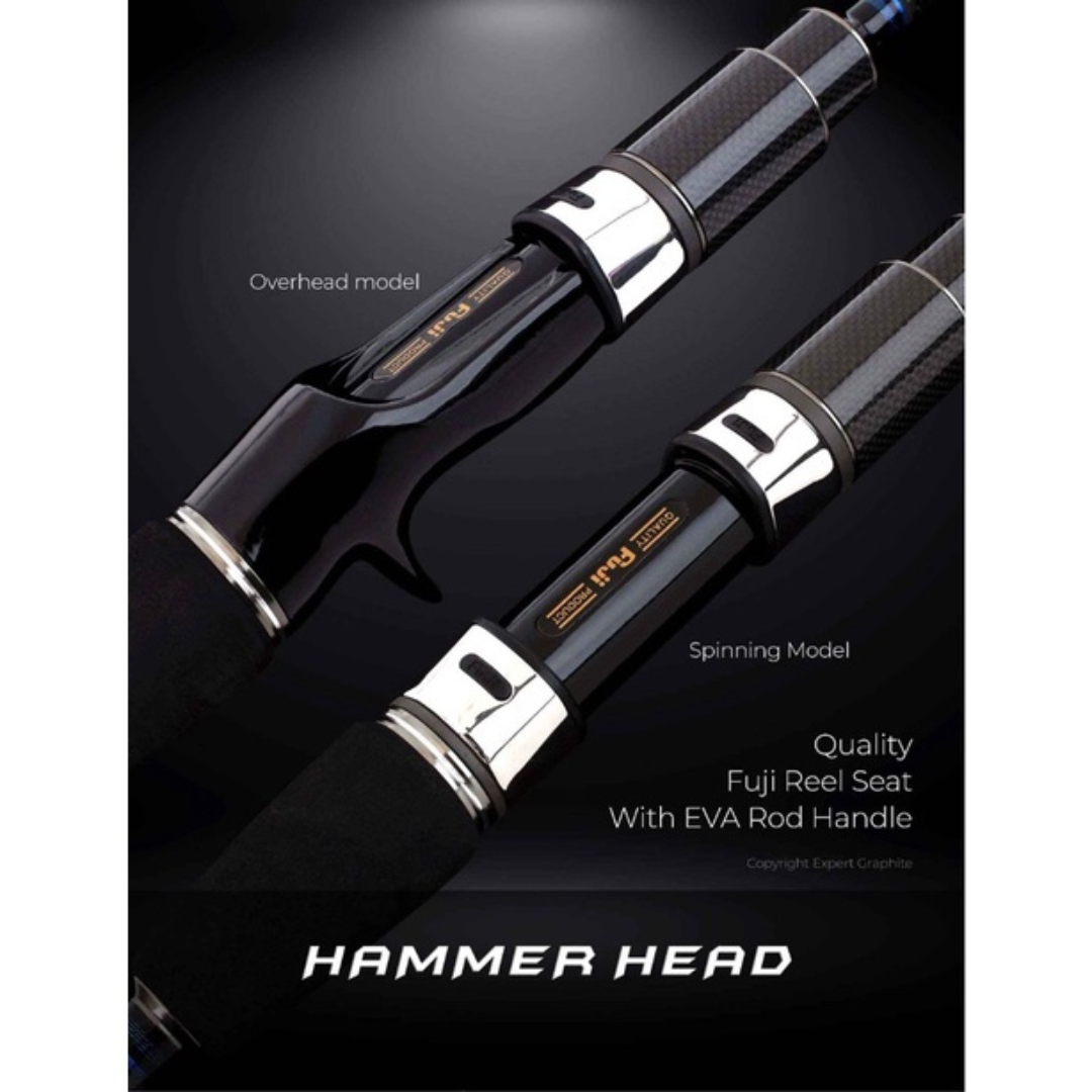 Expert Graphite Hammer Head Spinning Baitcasting Fishing Jigging Rod ...