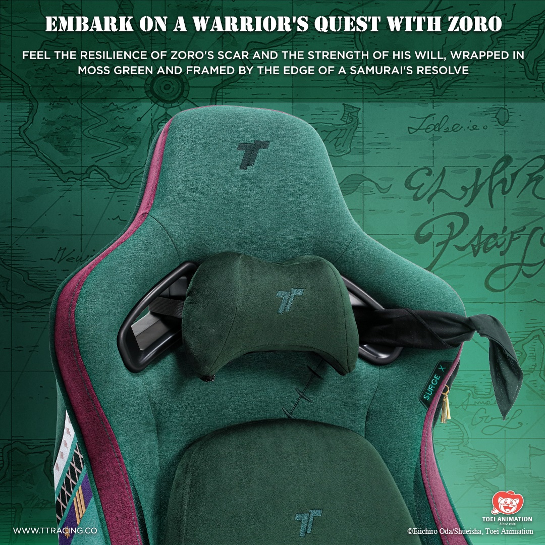 TTRacing Surge X Zoro Edition Air Threads Fabric Gaming Chair Office ...
