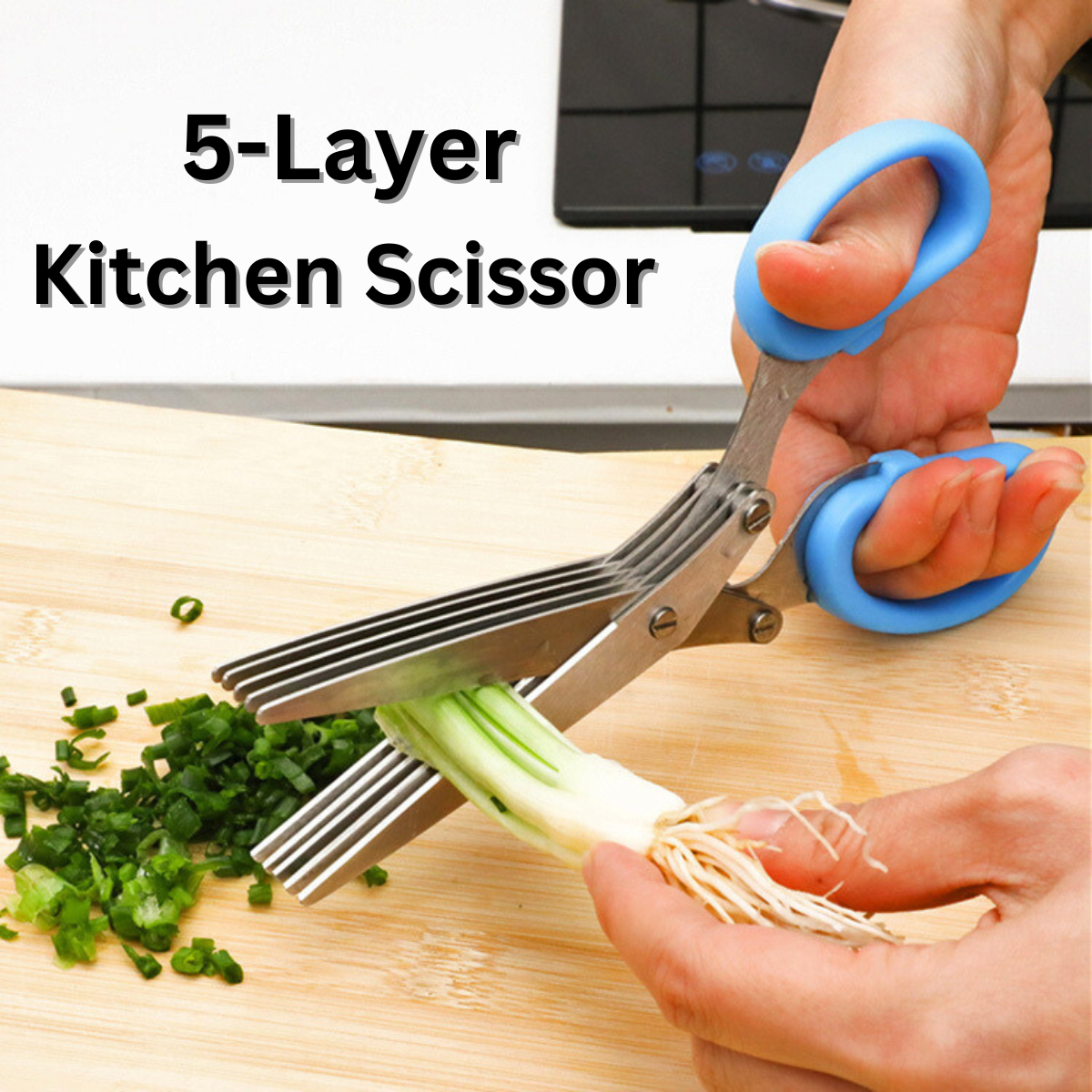 ECOWARE 5 Layer Kitchen Scissor Stainless Steel Herb Scissor Scissors ...