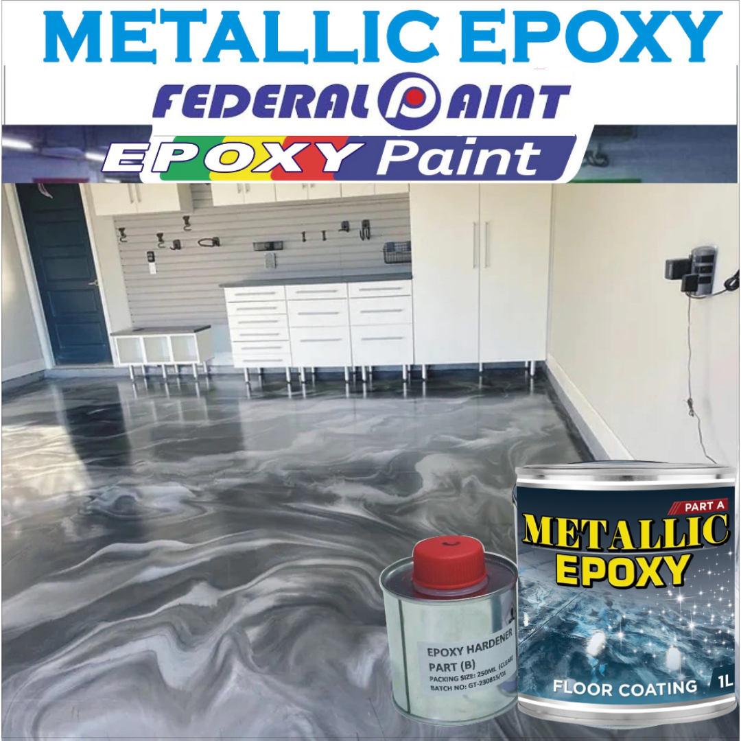 ( Metallic Epoxy Paint ) 1L METALLIC EPOXY FLOOR PAINT PROTECTIVE ...