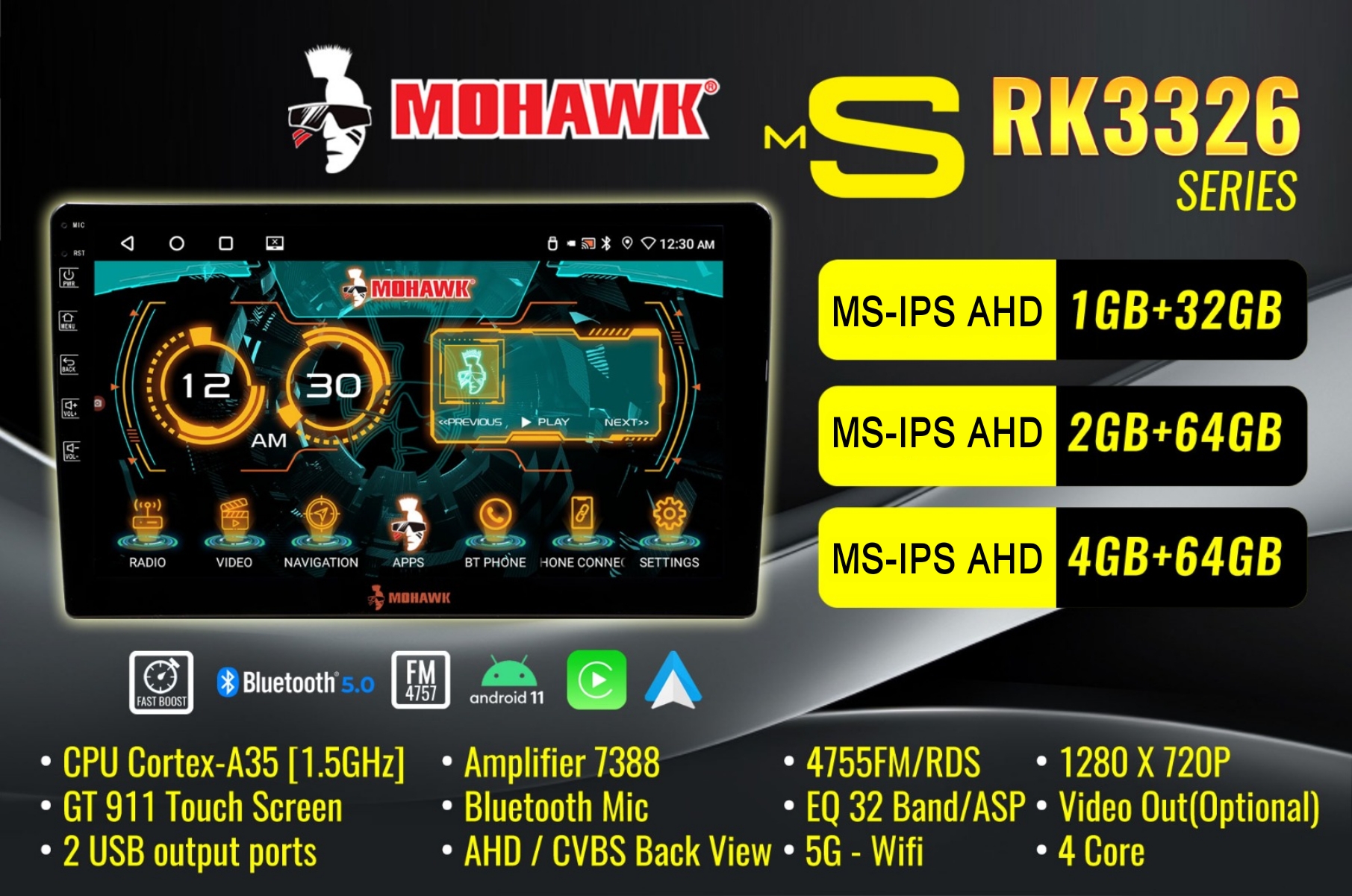 MOHAWK MS-ECO/MS-RK Series Car Android Player 9''/10'' Android 11 ...