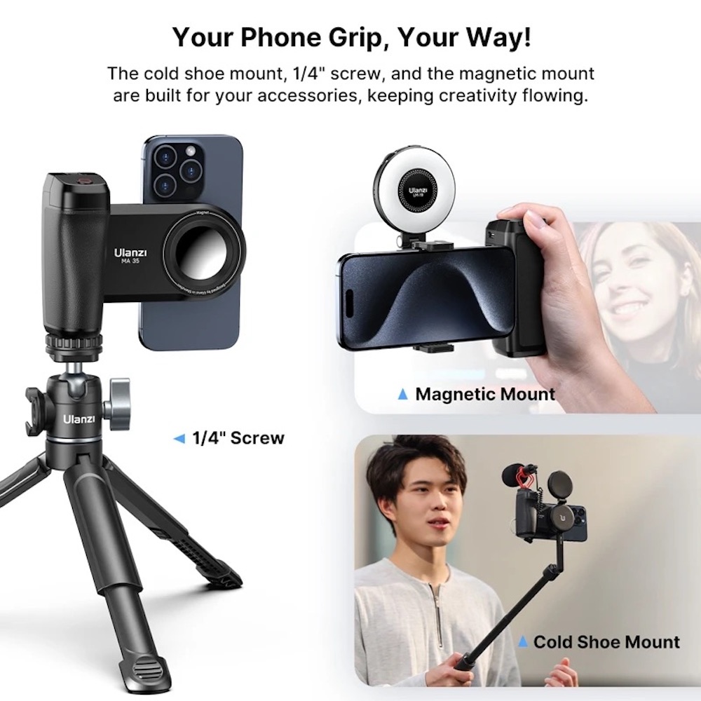 Ulanzi MA35 Magnetic Safe Phone Holder Clip Bluetooth Remote Shutter ...