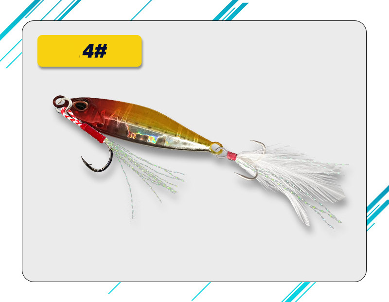 Anh J45 10g 4.3cm Micro Jig with Assist Hook and Feather Treble Hook ...